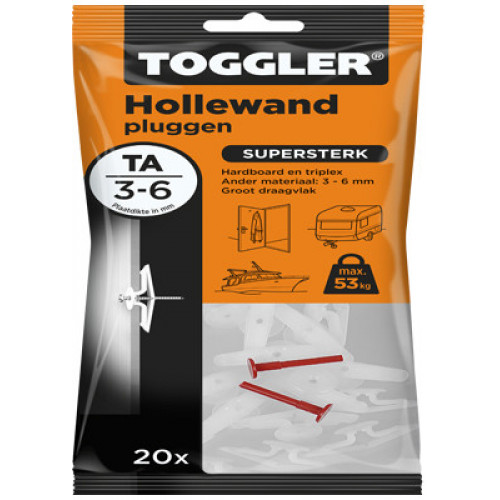 HOLLEWAND PLUG (ORANJE) 3-6MM TA (ZAK 20ST.)